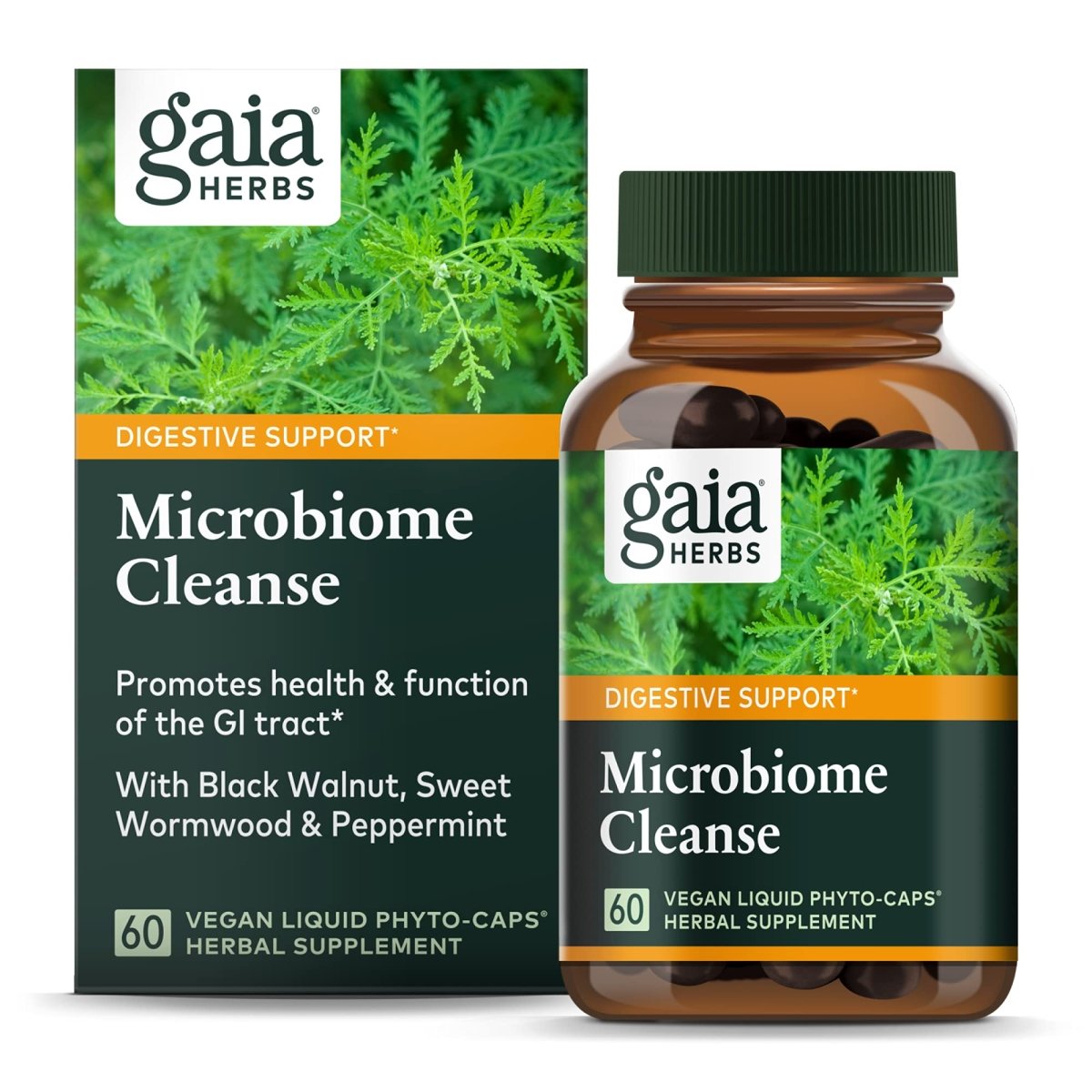 Gaia Herbs Microbiome Cleanse - with Black Walnut, Sweet Wormwood, Ore ...