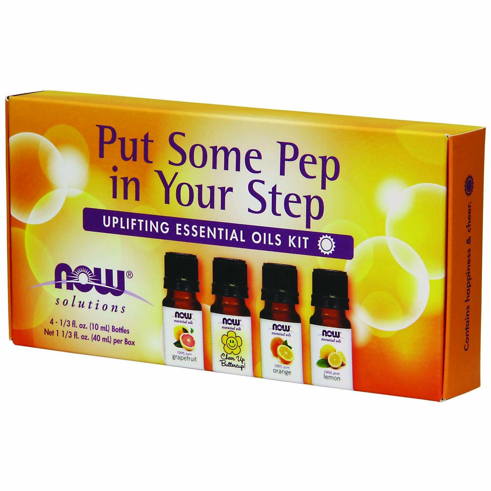 Put Some Pep in Your Step Uplifting Essential Oils Kit Now Foods 4-10 ...