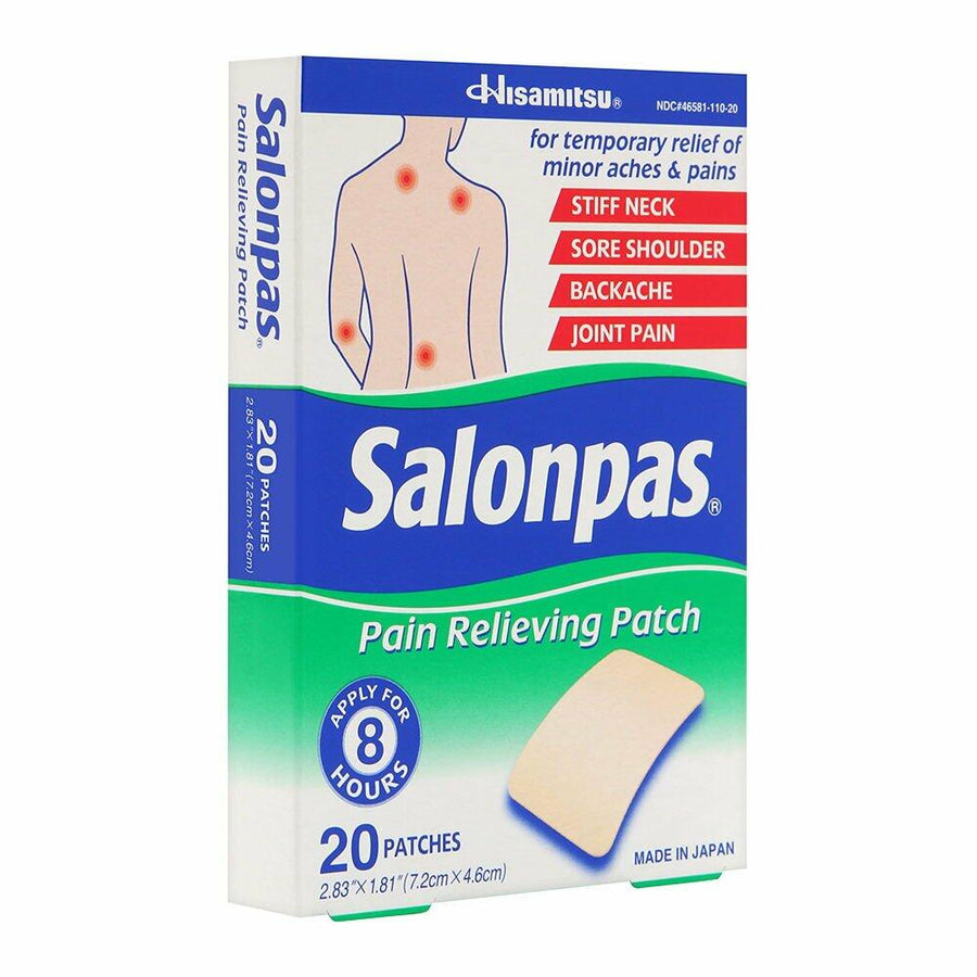 SALONPAS Pain Relieving Patch 2.83"x1.81" 60 Patches (20 Patches) – The ...