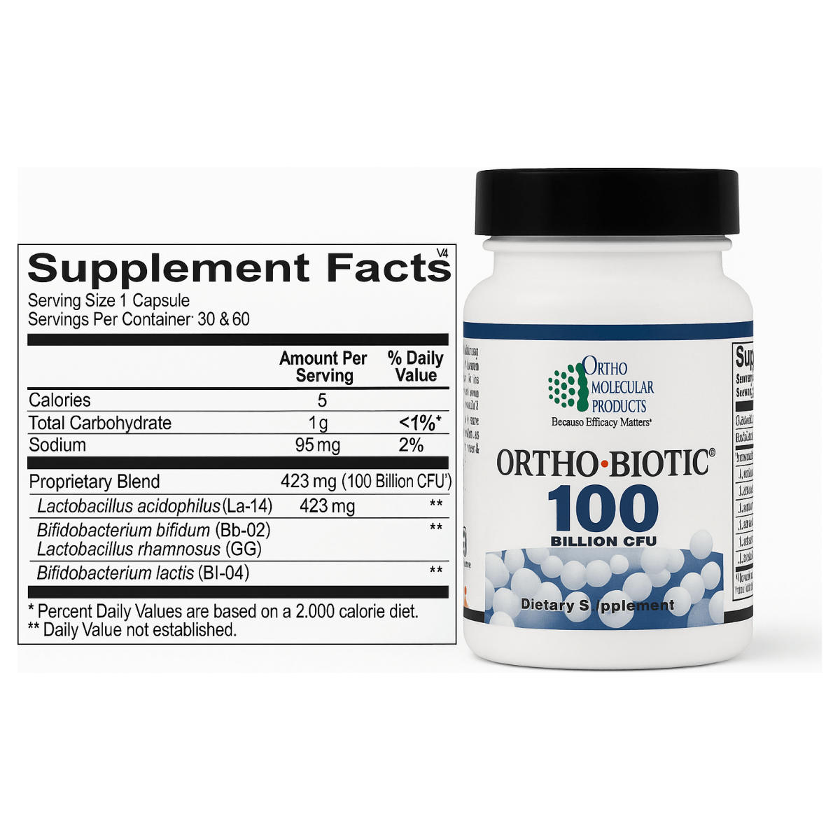 Ortho Molecular Products Ortho Biotic® 100 60 Caps 100 billion CFU ...