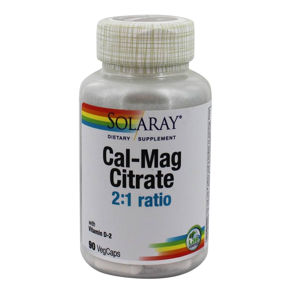 Solaray - Cal-Mag Citrate 2:1 Ratio with Vitamin D2-90 Vegetable Capsu ...