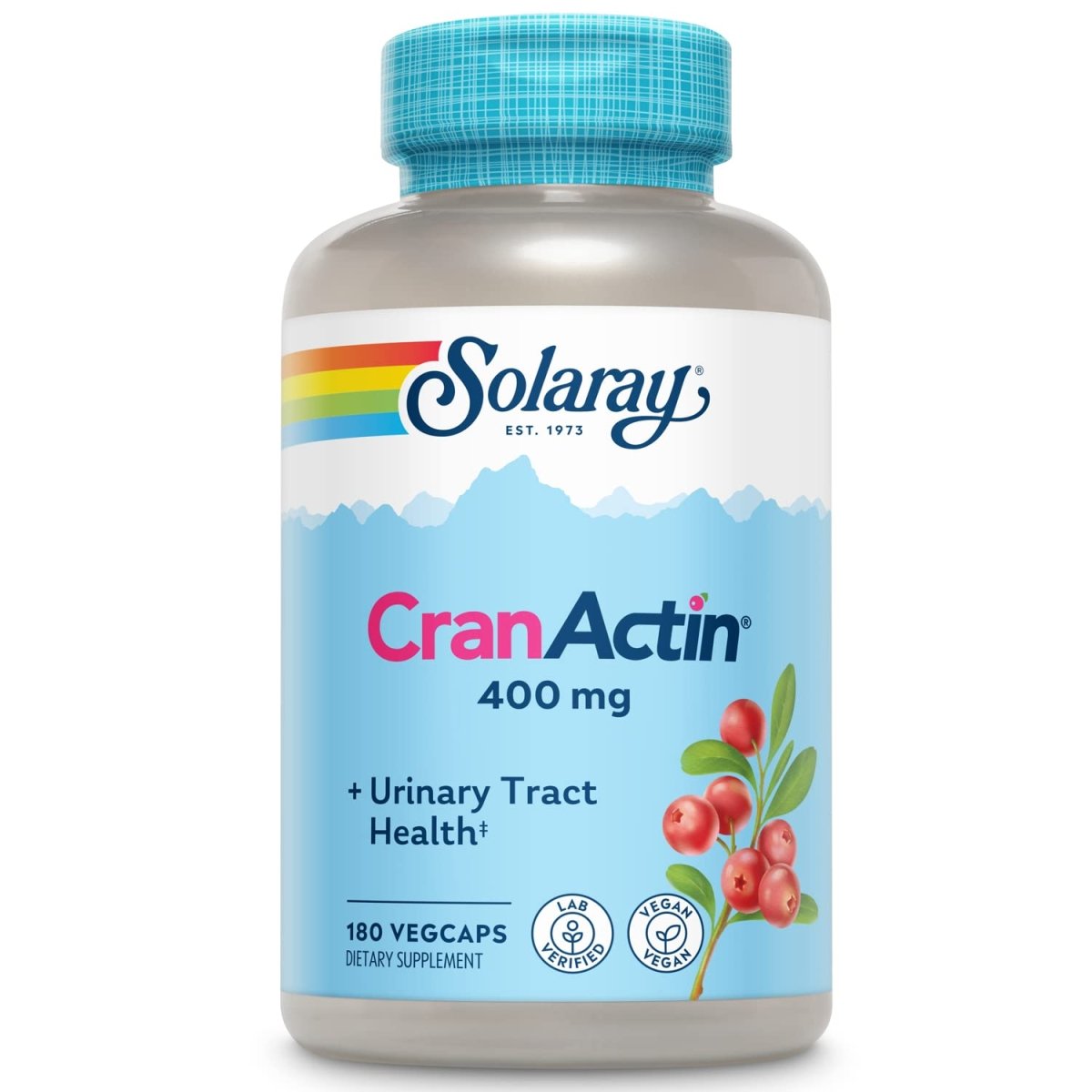 Solaray Cranactin Cranberry AF Extract Capsules, 400 mg, 180 Count ...